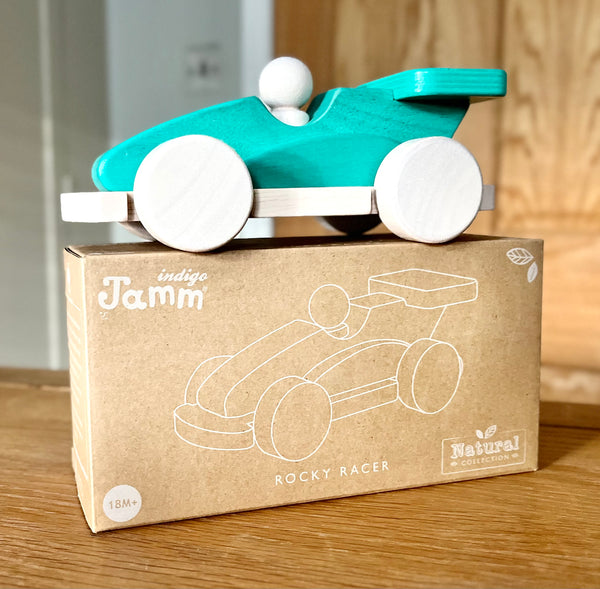 Rocky Racer Racing Car Wooden Toy With Peg Person - Indigo Jamm