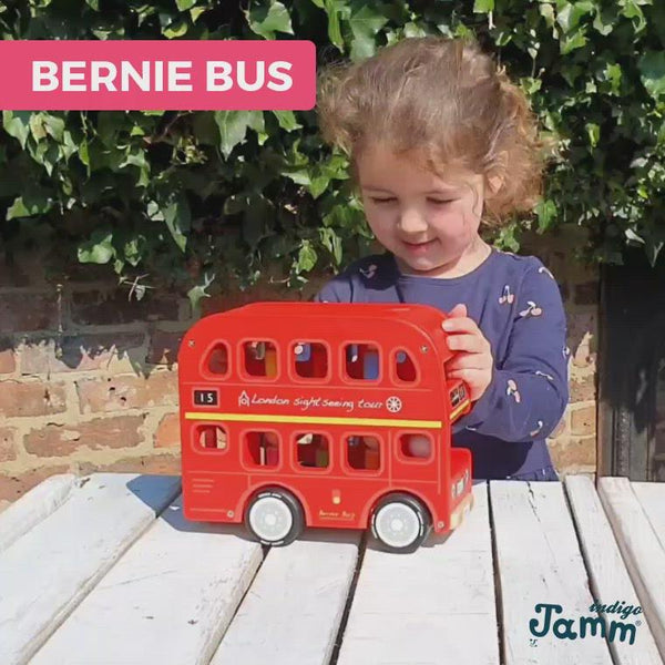 Indigo Jamm Wooden Bernie's Bus London bus quality sustainable wooden toys
